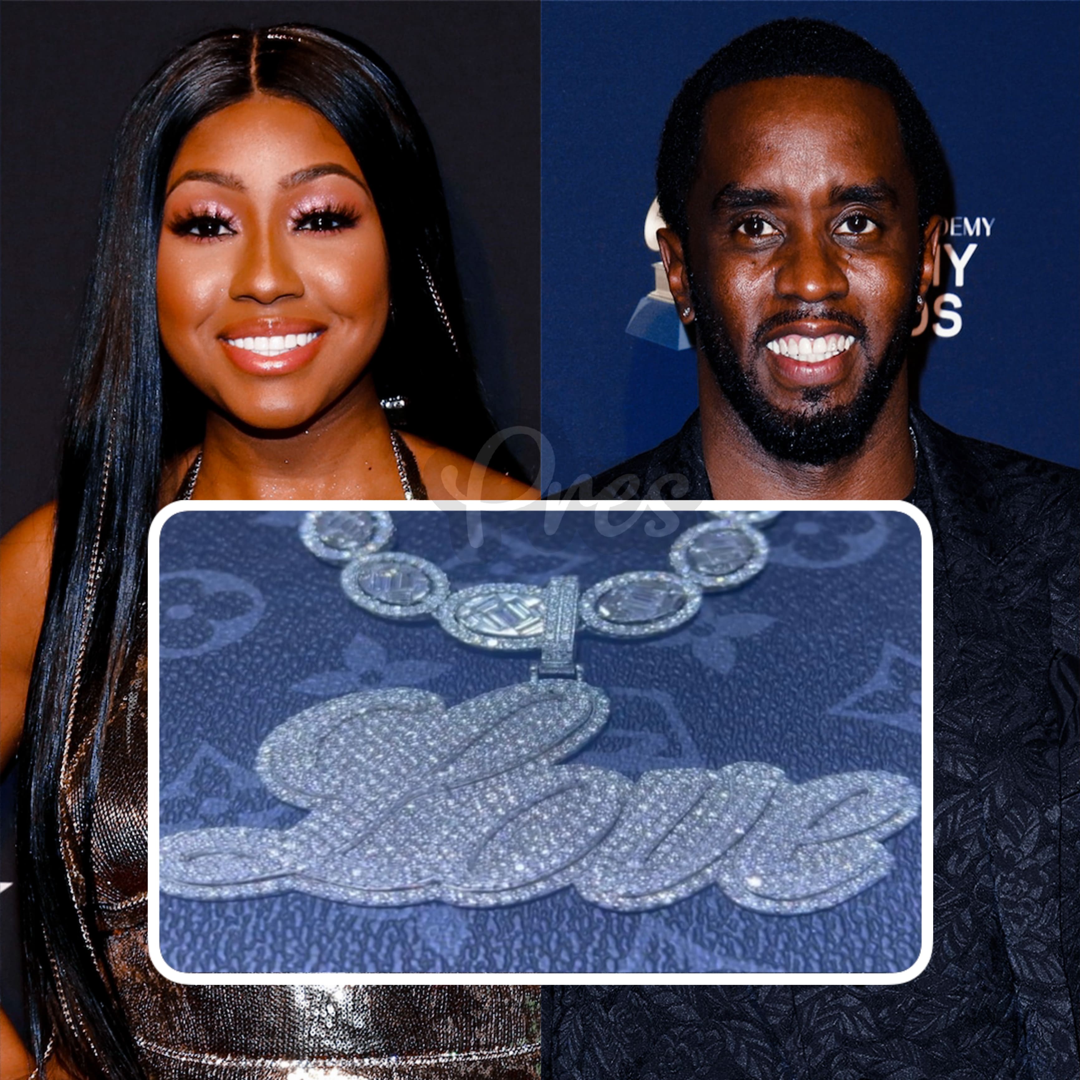 Diddy Gifts Yung Miami An Iced Out Baguette Chain - Gold Presidents