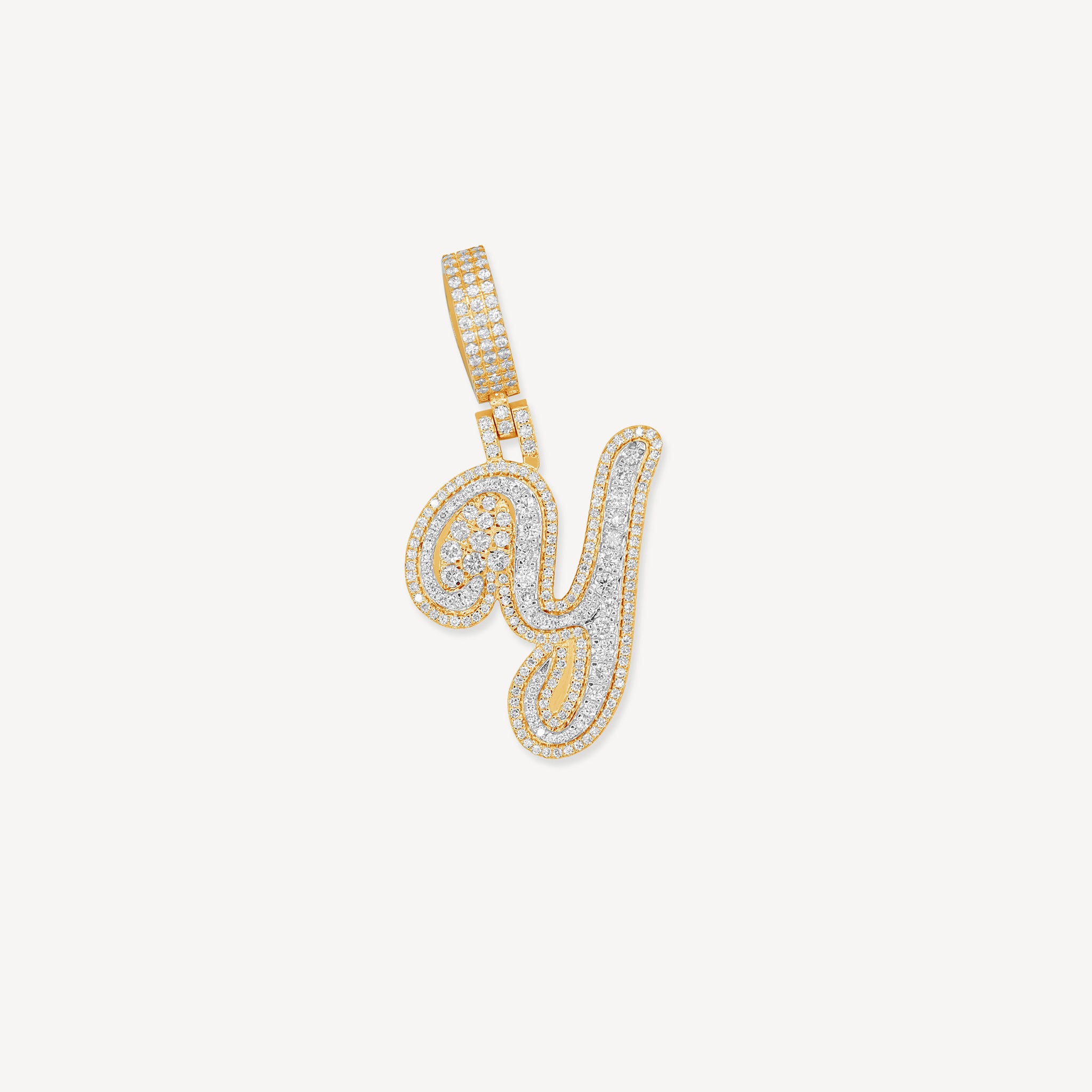 10k Gold Single Cursive Diamond Initial Letter - Pres