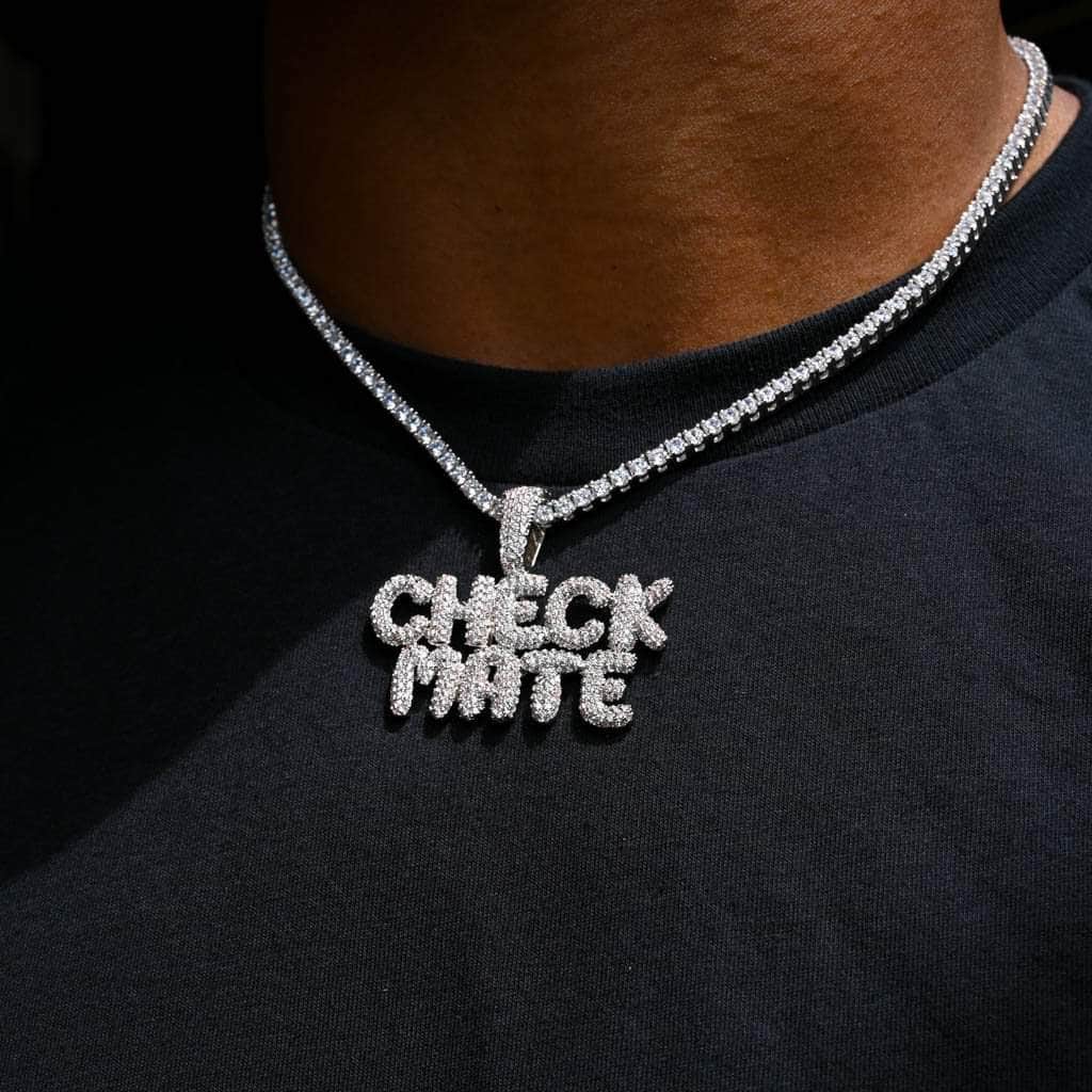 Stacked Custom Bubble Letter Necklaces - Pres