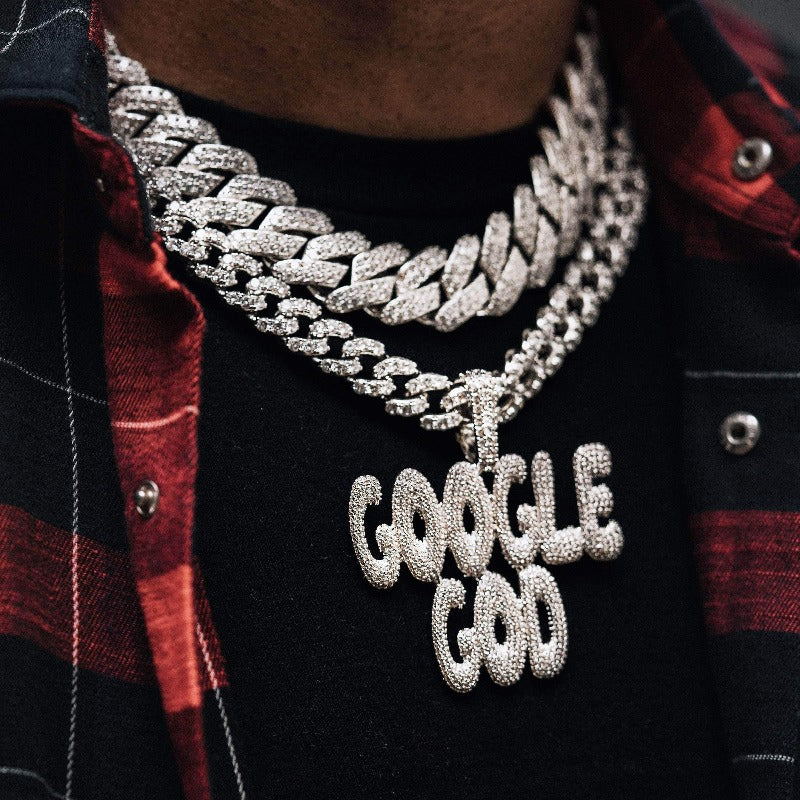 Stacked Custom Bubble Letter Necklaces - Pres