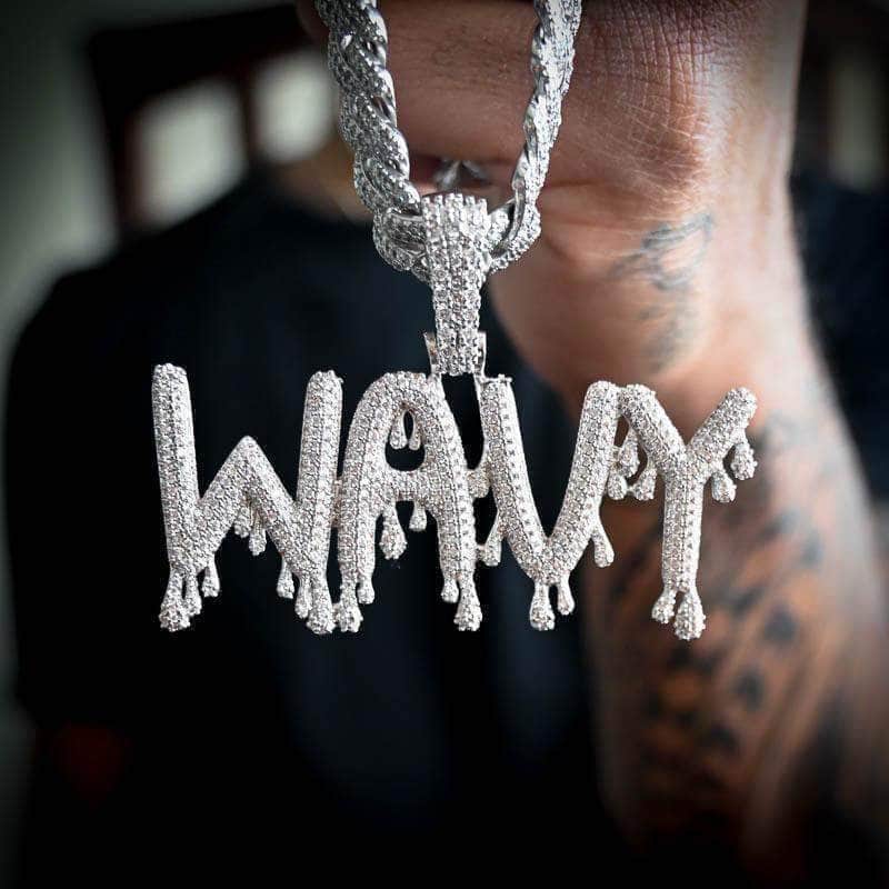 Custom Drip Letter Name Necklace - Pres