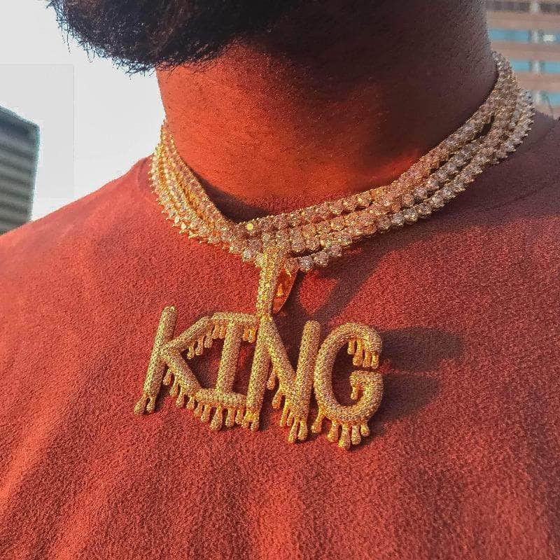 Custom Drip Letter Name Necklace - Pres