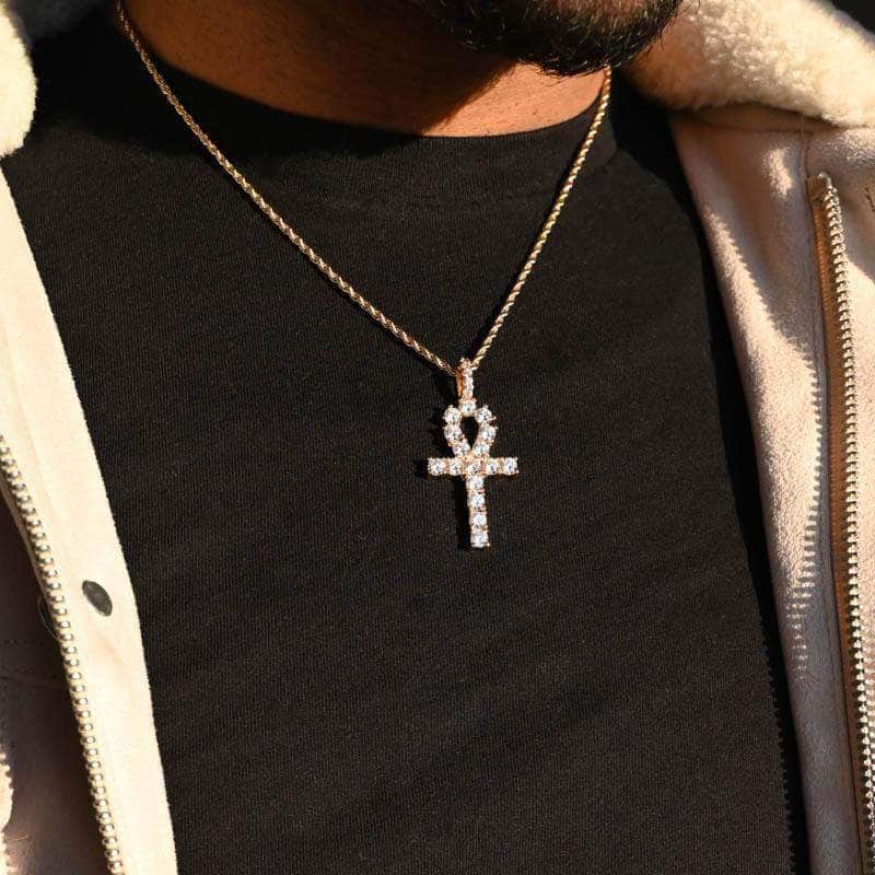 Gold Ankh Cross Necklace - Pres